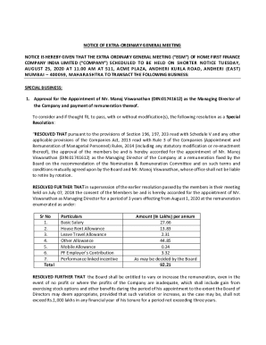 Fillable Online Draft Notice of EGM Fax Email Print - pdfFiller