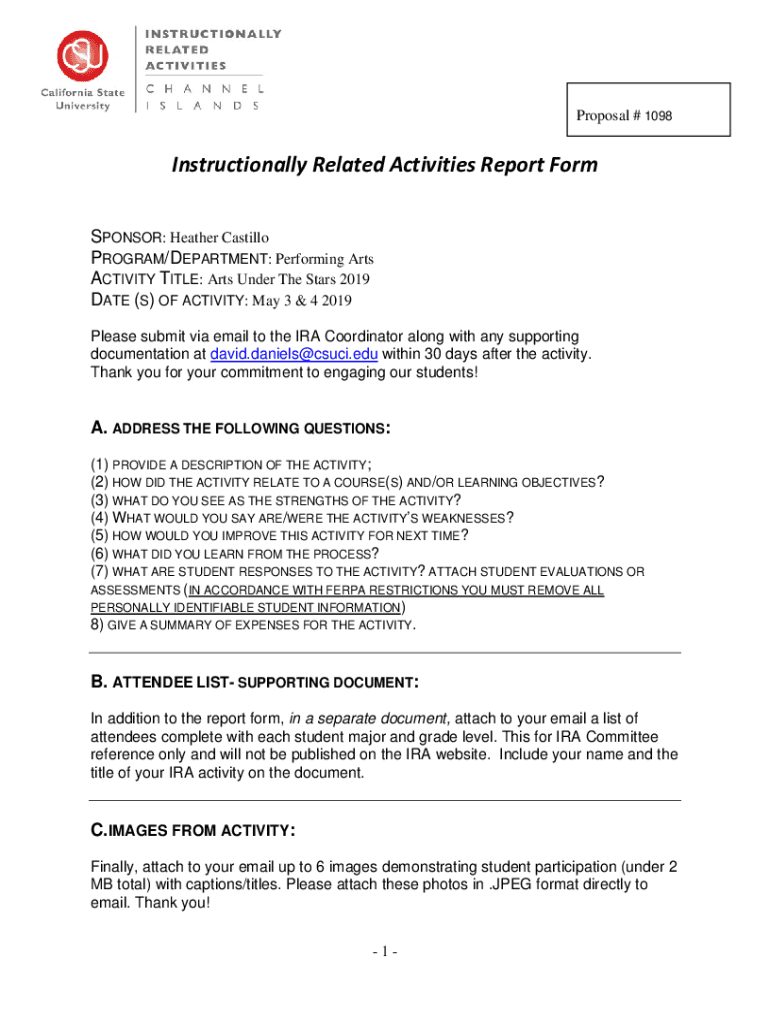 Fillable Online ACTIVITY PROPOSAL FORM AND ACTIVITY REPORT - DepEd ...