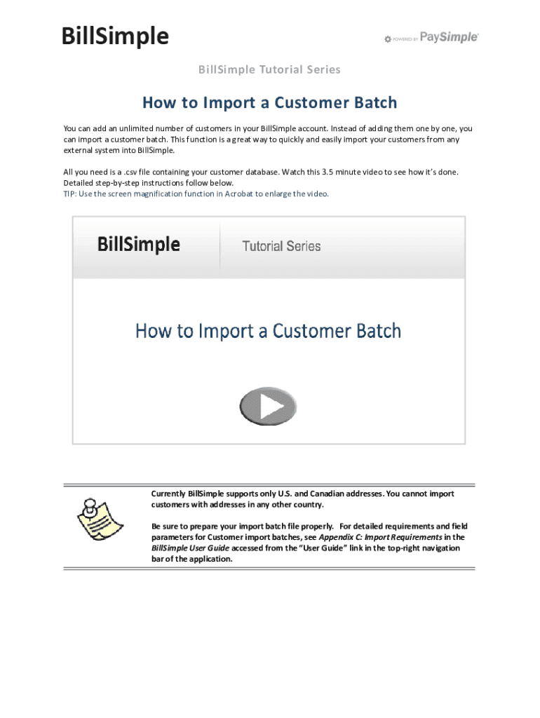 Fillable Online Get the free How to Enter Customers. BillSimple Tutorial Series Fax Email Print ...