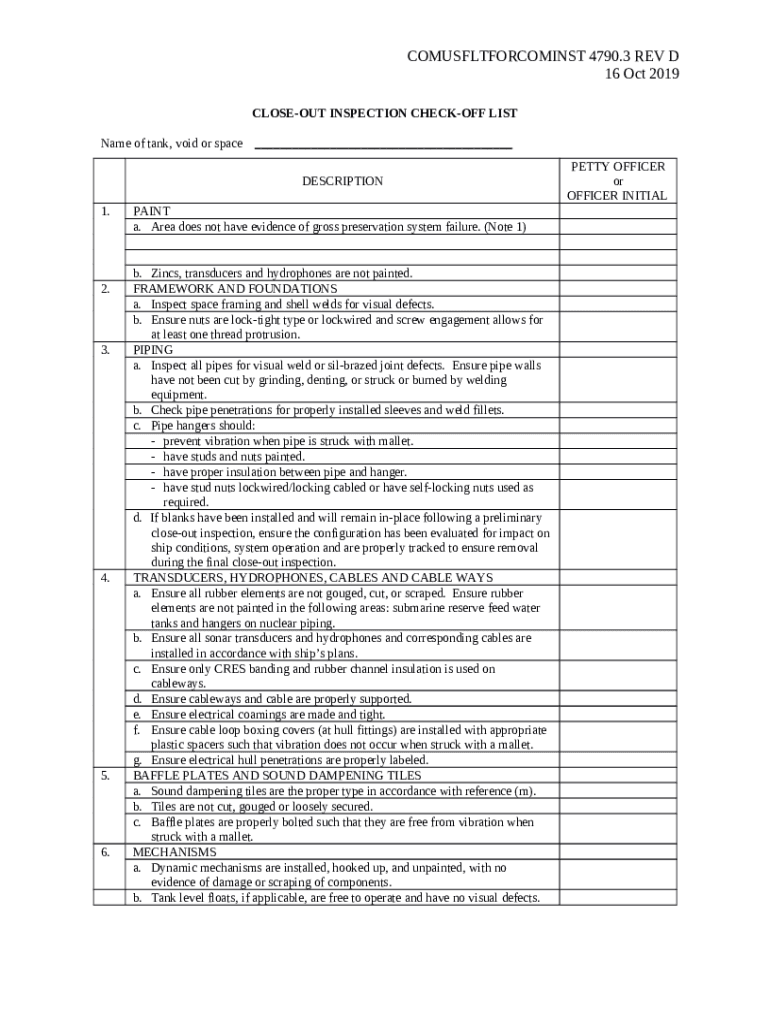 PROJECT CLOSEOUT CHECKLIST - Department of Facilities PlanningTank ...