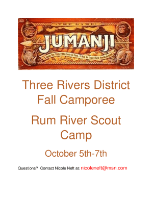Fillable Online Three Rivers District Fall Camporee Rum River Scout ...