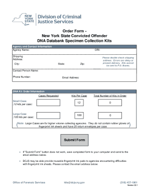 Fillable Online Order Form - New York State Convicted Offender DNA ...