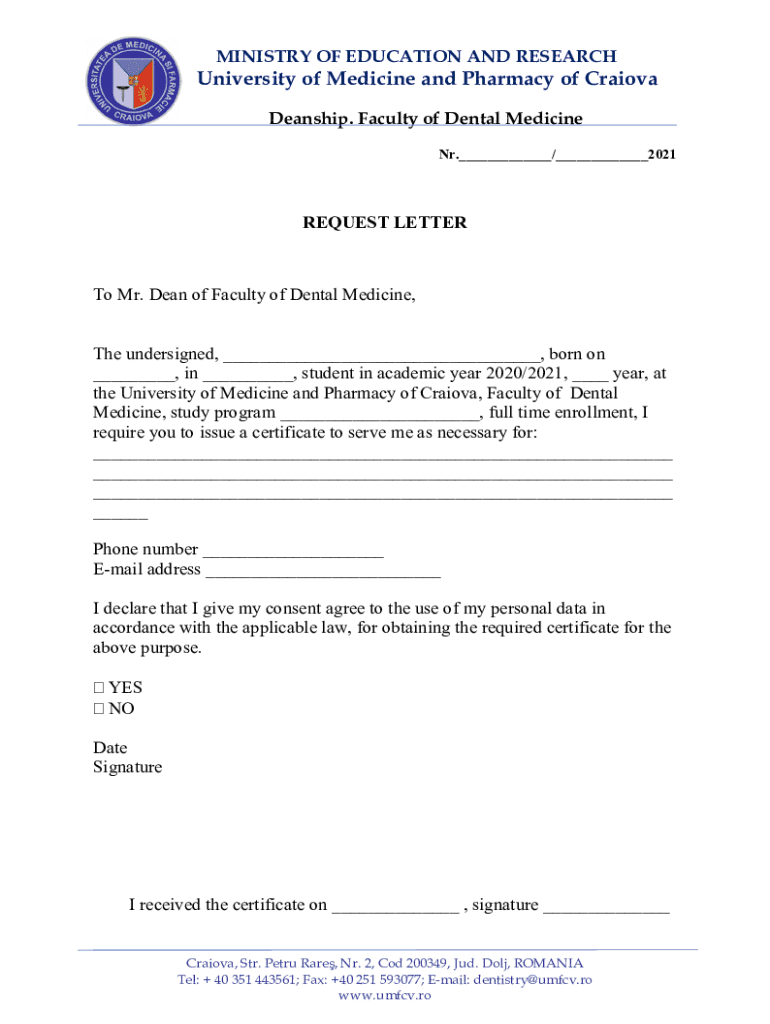 Fillable Online University of Medicine and Pharmacy of Craiova - UMFCV ...