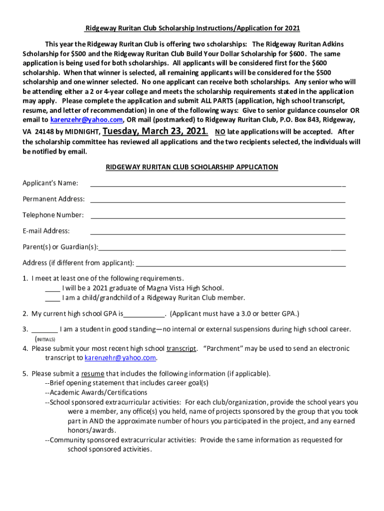 Fillable Online Ridgeway Ruritan Club, Inc. :: Virginia (US ...