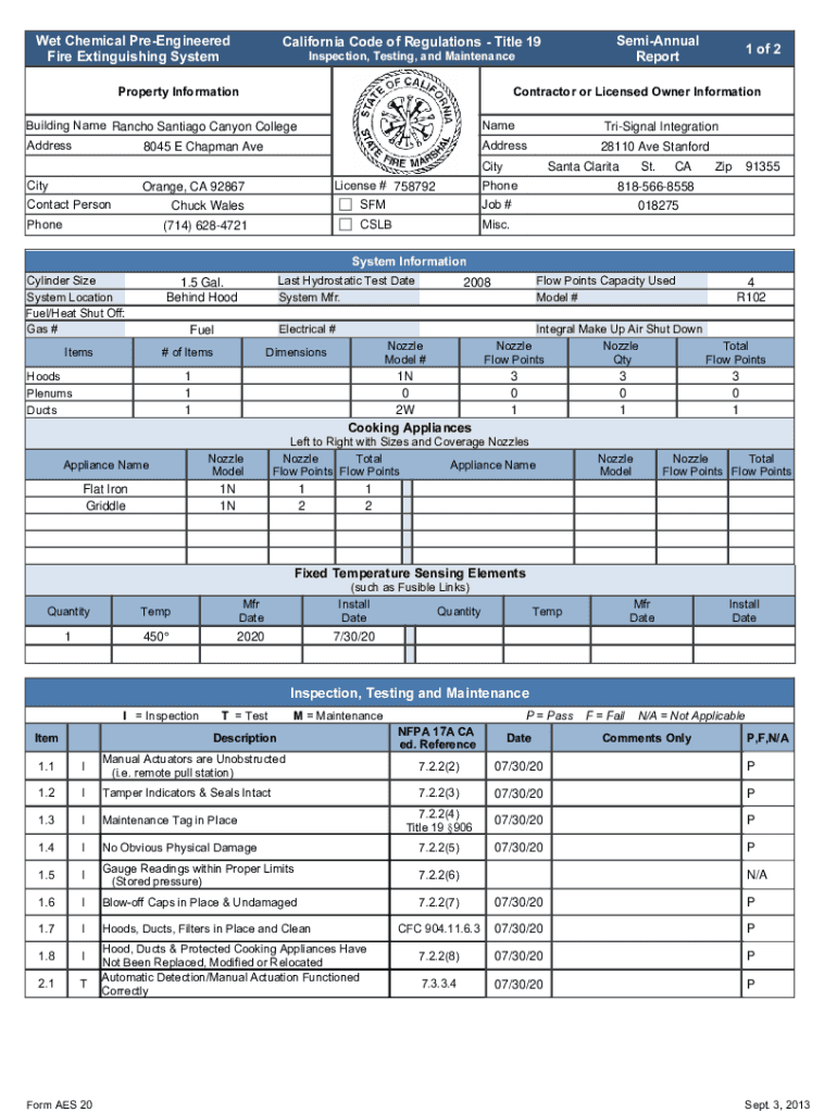 Fillable Online NFPA 17A: Standard for Wet Chemical Extinguishing ...
