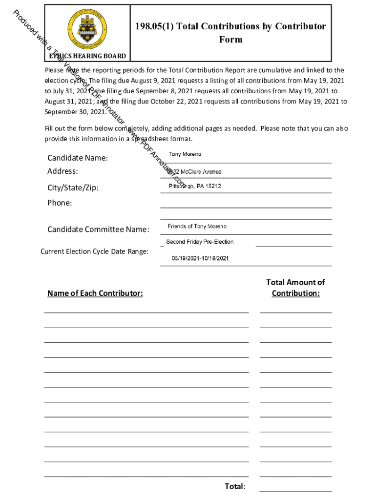 Fillable Online apps pittsburghpa apps.pittsburghpa.gov redtail imagesTotal Contributions Form ...