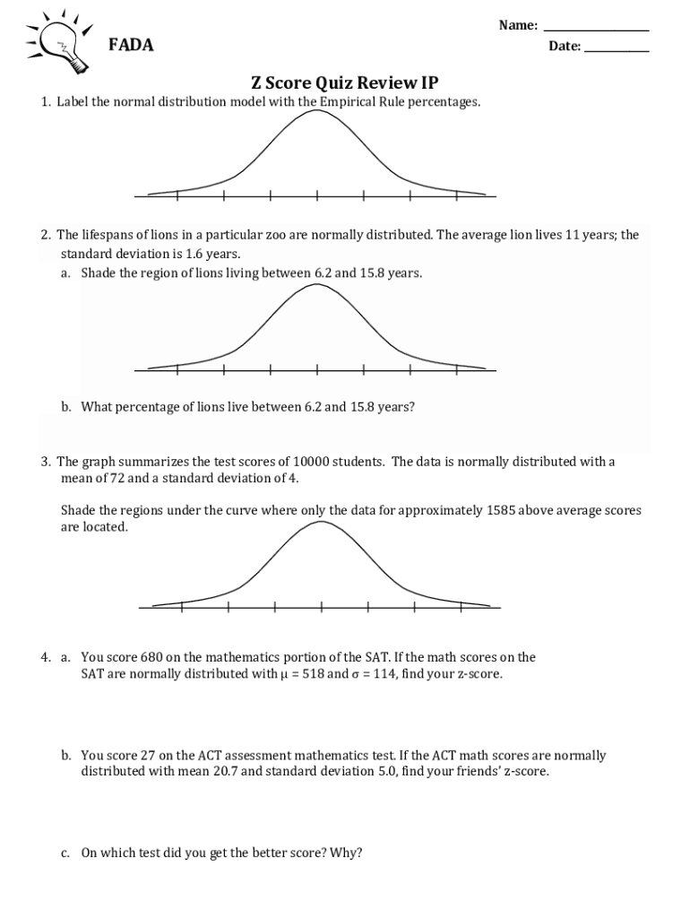 Fillable Online Z-Score TableFormula, Distribution Table, Chart ...