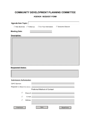 Fillable Online COMMUNITY DEVELOPMENT PLANNING COMMITTEE REQUEST FORM ...