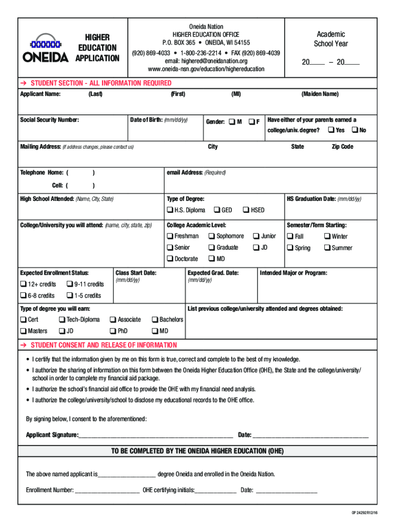 Fillable Online HIGHER EDUCATION APPLICATION HSED JD Fall Cert ... Fax Email Print - pdfFiller