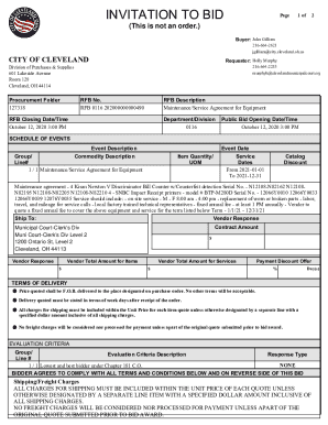 Fillable Online Fillable Online INVITATION TO BID - City of Cleveland Fax Email Print ... Fax ...