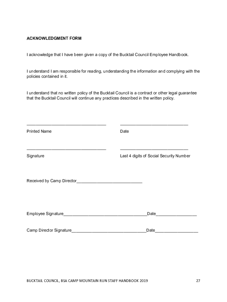 Fillable Online FREE 25+ Policy Acknowledgment Forms in PDFMS Word ...