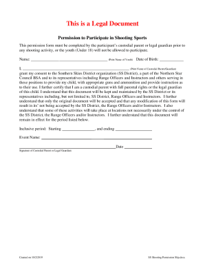 Fillable Online Shooting Permission Form - Fill and Sign Printable ...