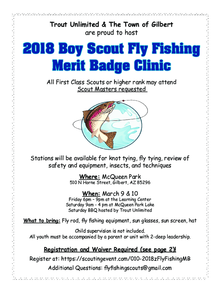 Fillable Online Boy Scouts Fly Fishing Merit Badge Event - Arizona ...