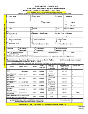 Fillable Online Fillable Online bsa259 BLUE HERON LODGE 349 EVENT ...