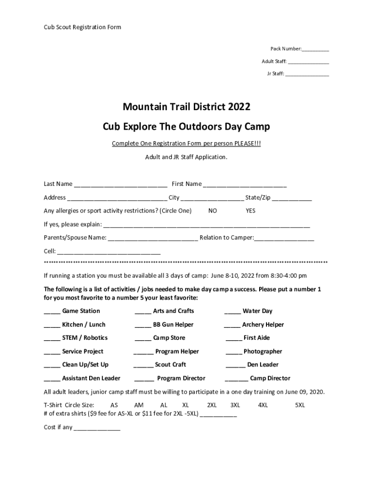 Fillable Online Get Cub Scout Registration Form - US Legal Forms Fax ...