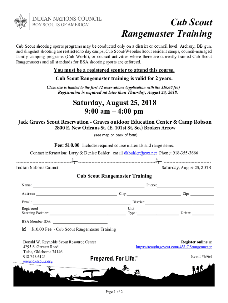 Fillable Online How to Earn the Cub Scout Shooting Sports Awards Fax ...