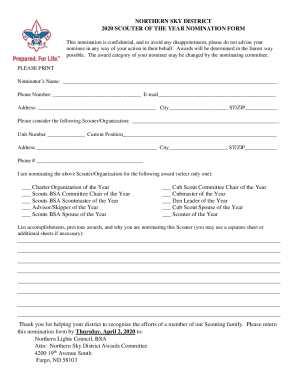 Fillable Online 2023 District Award of Merit Nominating Process ...