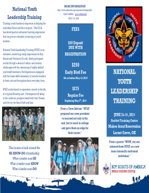 Fillable Online Review Of National Youth Leadership Training (NYLT) By ...