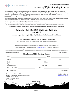 Fillable Online NRA Basics of Rifle Shooting Course - Get Trained Be ...
