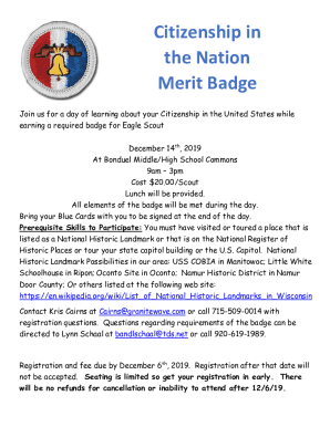 Fillable Online The Citizenship In The Nation Merit Badge: Your ...