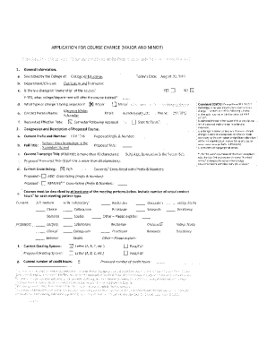 Fillable Online education uky APPLICATION FOR COURSE CHANGE (MAJOR AND ...