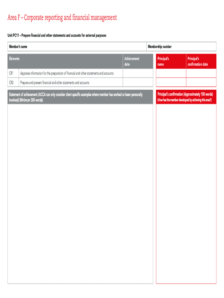 Fillable Online practising certificate experience forms - ACCA Global ...