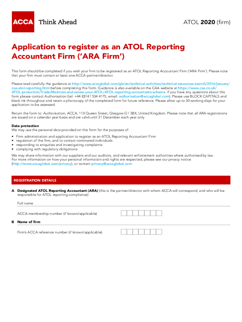 Fillable Online ATOL reporting accountants schemeCivil Aviation ...