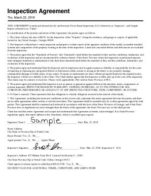 Fillable Online Sample Inspection Agreement - Home - STX Home ...