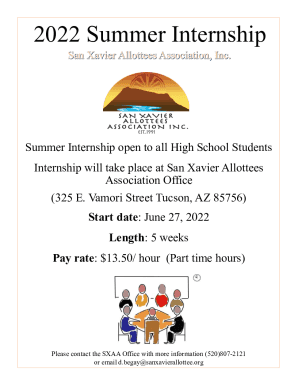 Fillable Online 11 Best Summer Internships for High School ...