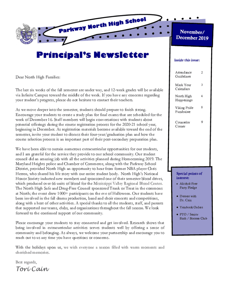 Fillable Online Principal's Letter to Parents - Ministry of Education Fax Email Print - pdfFiller