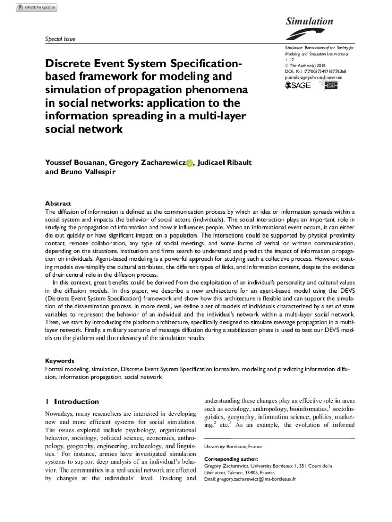 Fillable Online Discrete Event System Specification Based Framework For Modeling And Fax