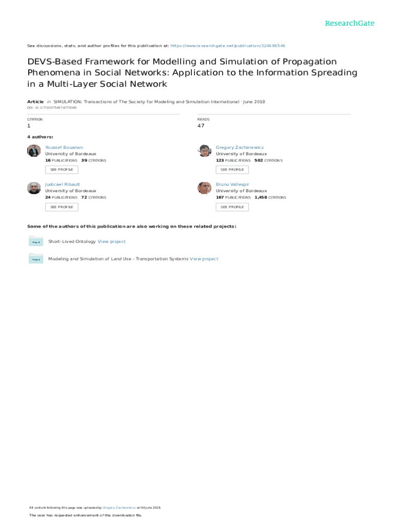 Fillable Online Discrete Event System Specification Based Framework For Modeling And Simulation