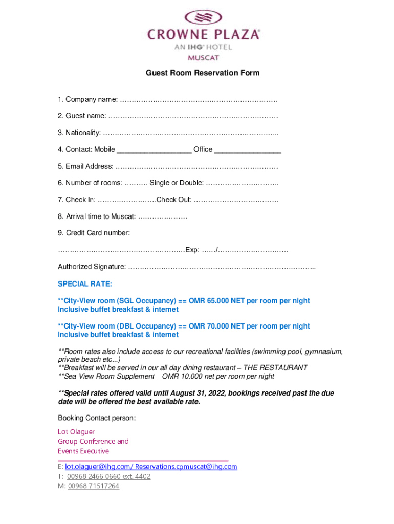 Fillable Online Guest House Reservation Form TemplateJotformGuest House ...