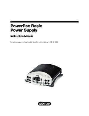 Fillable Online PowerPac Basic Power Supply Instruction Manual - Bio-Rad Laboratories Fax Email ...