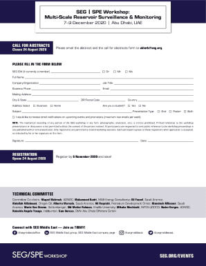 Fillable Online SEG Events - Society of Exploration Geophysicists Fax Email Print - pdfFiller