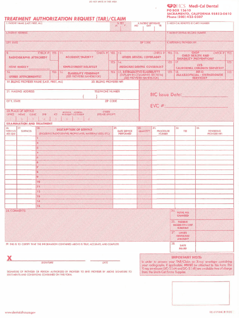 Fillable Online What is a Treatment Authorization Request (TAR ...