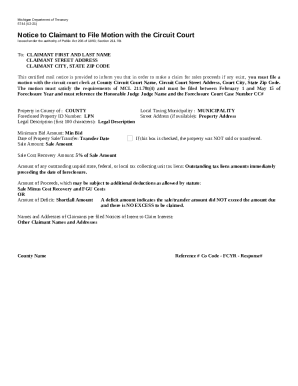 5743 (02-21) Notice of Intention to Claim Interest in ... - Michigan ...