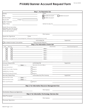Fillable Online Banner Access Request Form.pdf Fax Email Print - pdfFiller