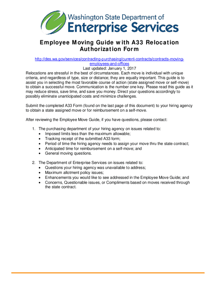 Fillable Online des wa Employee Moving Guide With A33 Relocation ...