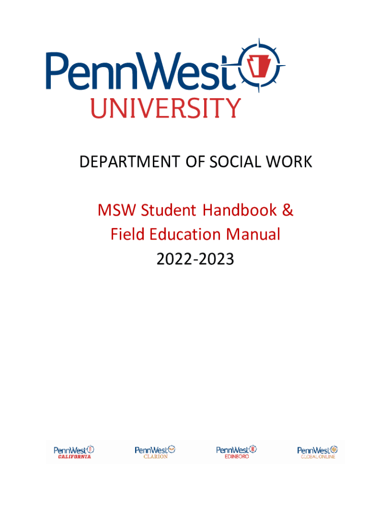 Fillable Online Department of Social Work MSW Student Handbook and Field Education ... Fax Email ...