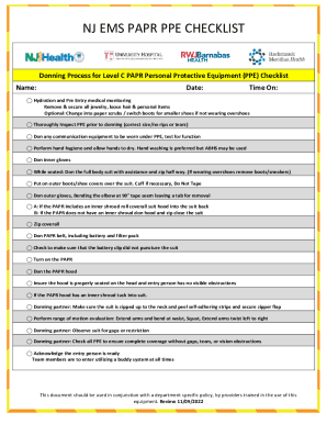 Fillable Online Donning Process for Level C PAPR Personal Protective ...