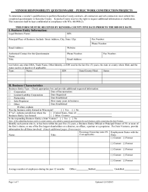 Fillable Online the vendor responsibility form must be submitted by ...