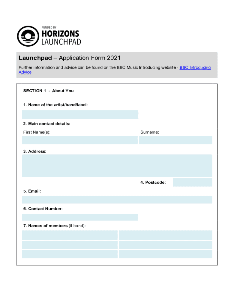 Fillable Online downloads bbc co Launchpad Application Form ENG 20212 - BBC Fax Email Print ...