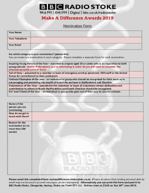 Fillable Online downloads bbc co Make a Difference Awards - make a ...