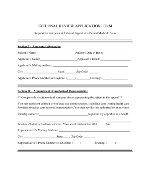 Fillable Online EXTERNAL REVIEW APPLICATION FORMMaine.gov Fax Email ...