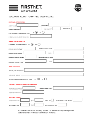 Fillable Online Deployable Request Form - Field Sheet - Fillable Fax ...