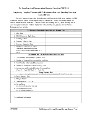 Fillable Online TLE Extension Due to a Housing Shortage Request Form ...