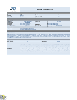 Fillable Online Material Declaration - STMicroelectronicsMaterial ...