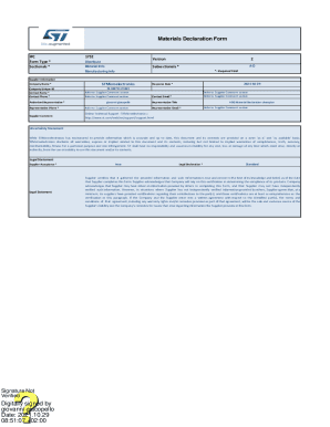 Fillable Online Fillable Online Materials Declaration Form - st.com Fax Email Print ... Fax ...