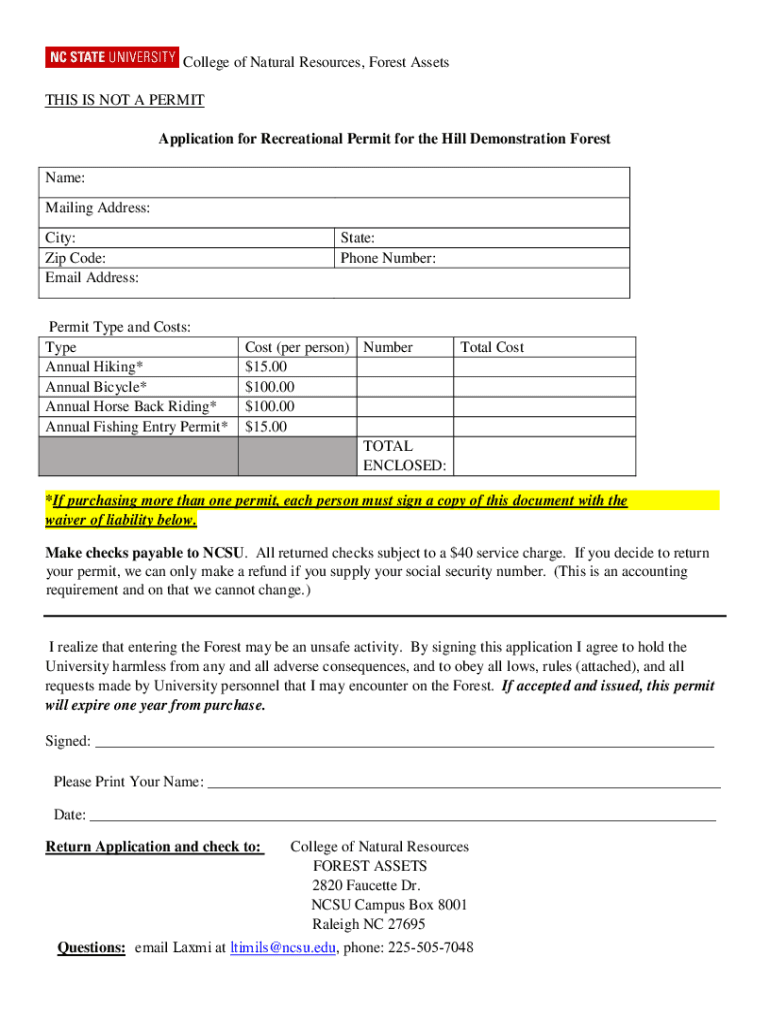 Fillable Online cnr ncsu Forest Practices Permit - WaForest Practices ...